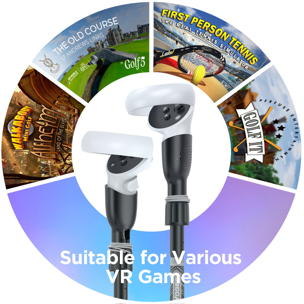 YOGES VR Q10 Golf Handle Attachment Compatible with Meta Oculus Quest