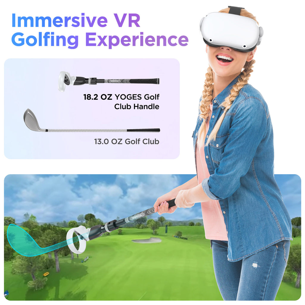 YOGES VR Q10 Golf Handle Attachment Compatible with Meta Oculus Quest