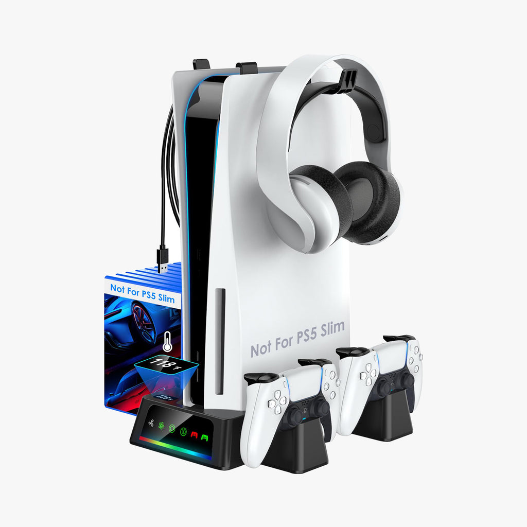 YOGES PS5 Stand and Cooling Station with Temperature Sensor, 2H Fast P